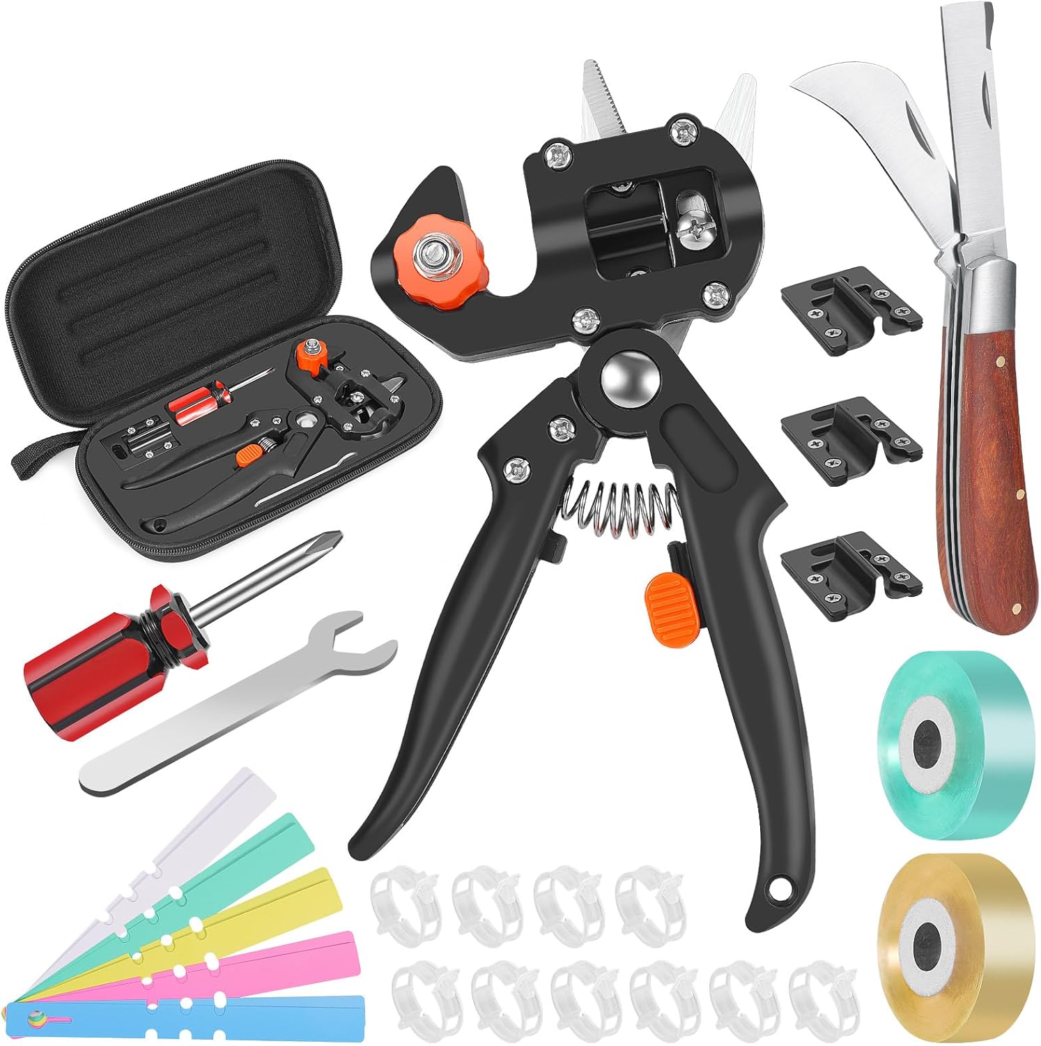 Amazon.com : FUJIWARA 3-in-1 Garden Grafting Tool, Pruning Scissors Kit ...