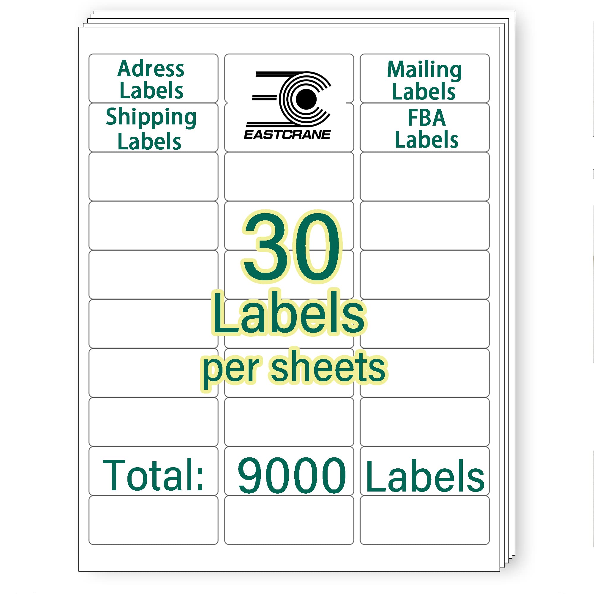 Buy 1" x 2-5/8" Printable Mailing Address Labels, 9000 Sticker Labels ...