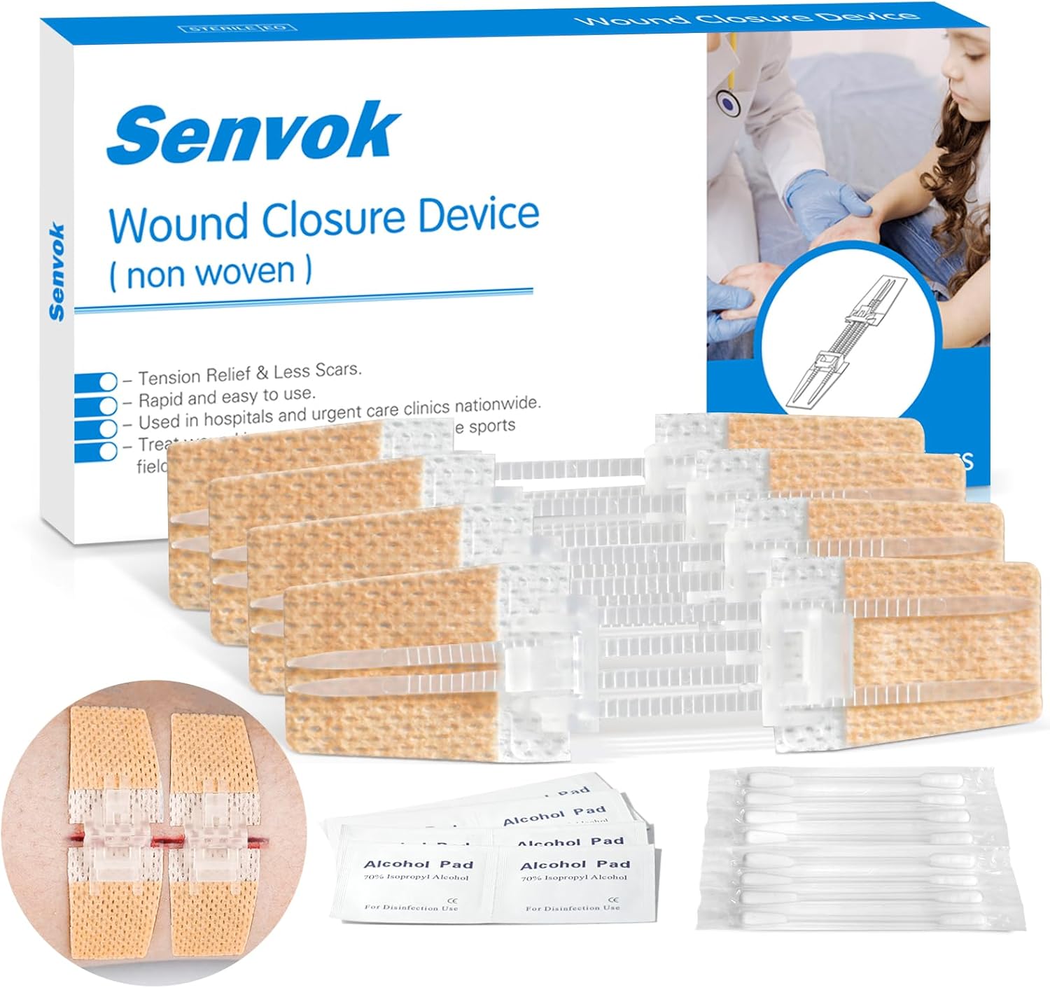 Amazon.com: Wound Closure Device 4 Pcs - Zip Sutures & Butterfly ...