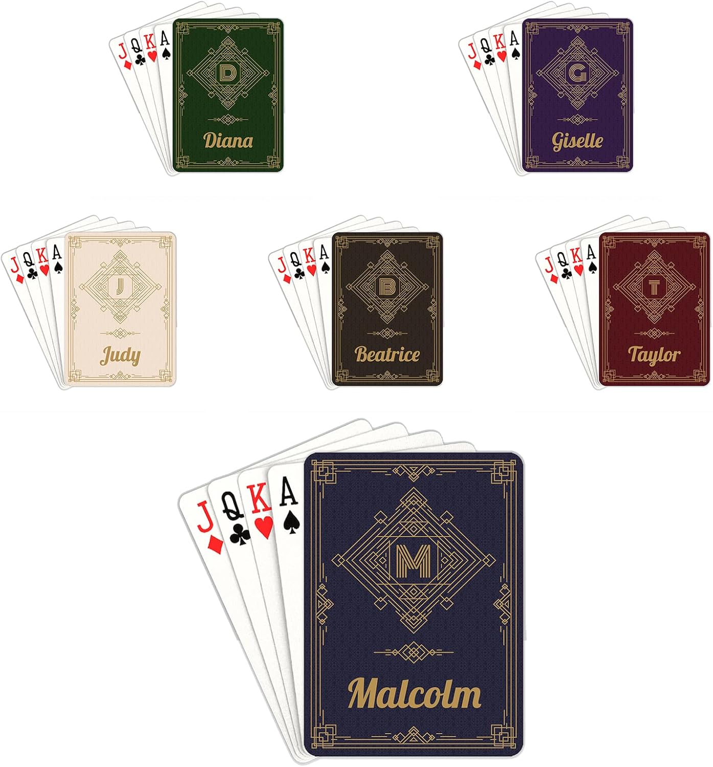 Amazon.com: Custom Monogrammed Playing Cards Personalized Initial ...