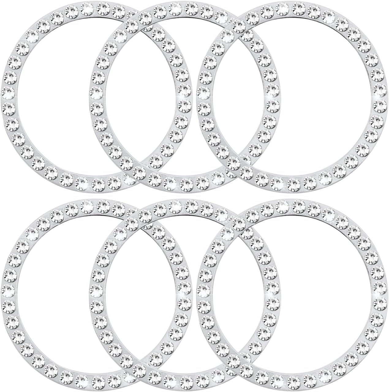 Amazon.com: 6 Pcs Car Bling Crystal Rhinestone Ring Emblem Sticker ...