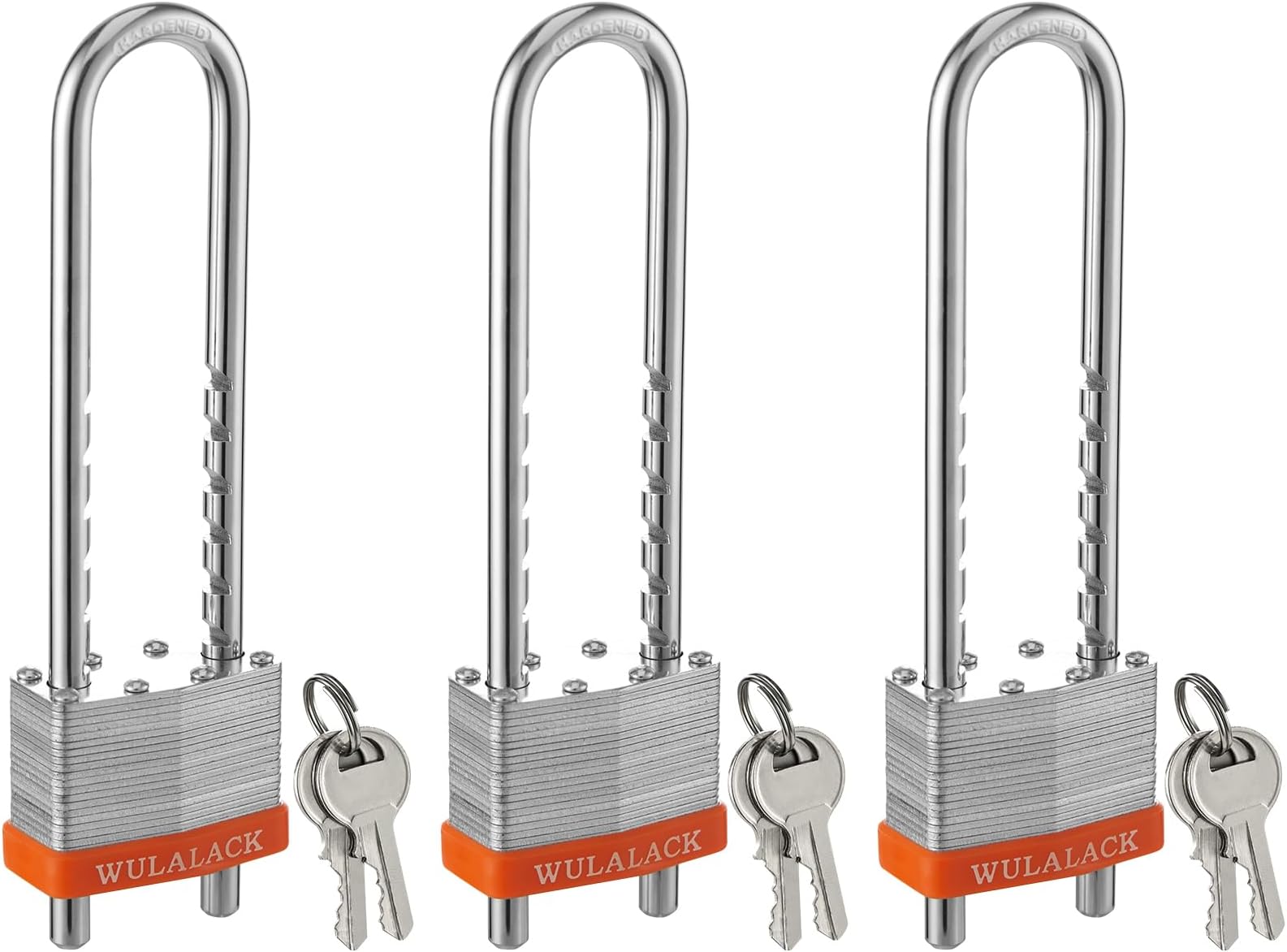 Locks with Keys, WULALACK 2 inch Wide Laminated Steel Keyed Padlock ...