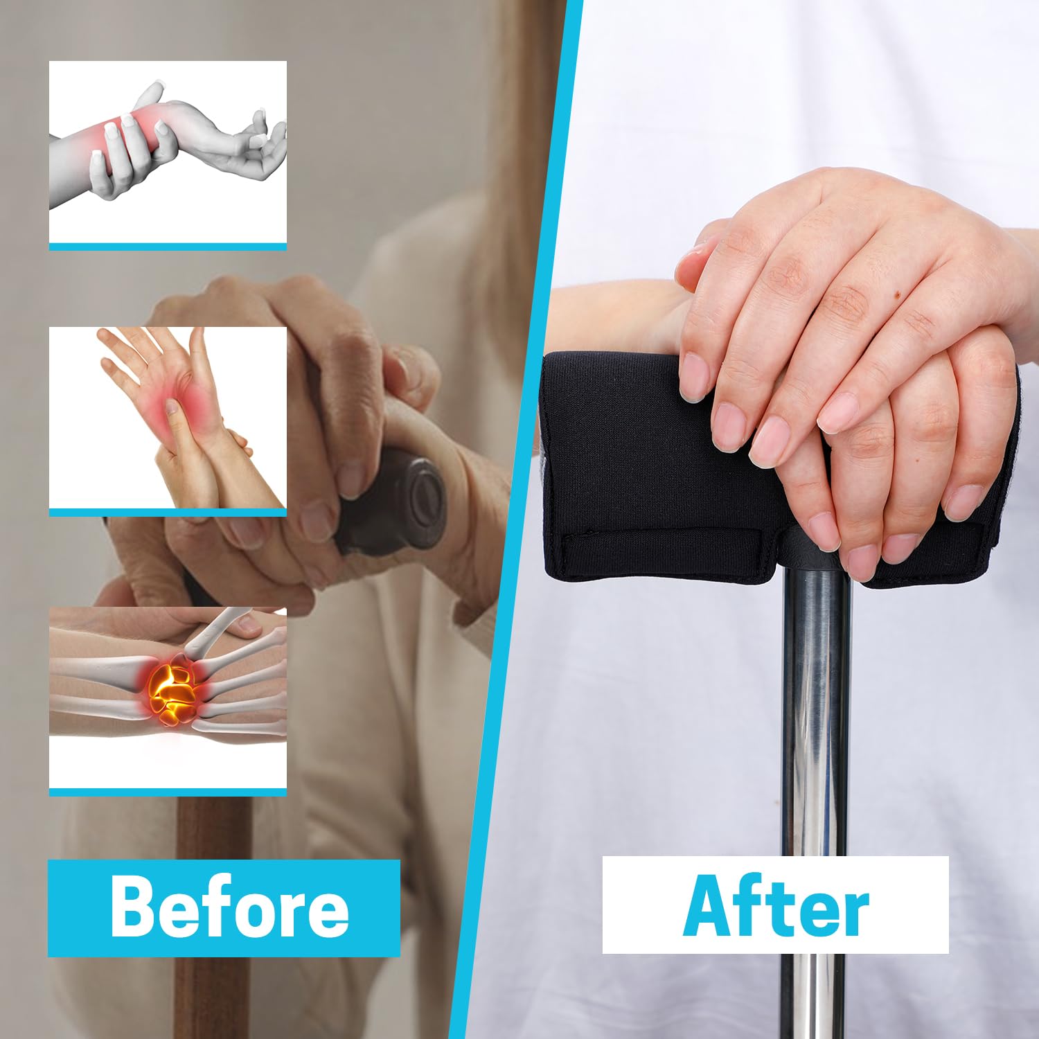 Snapklik.com : Walking Cane Pad, Hand Grip Cover For T-Handle Canes ...