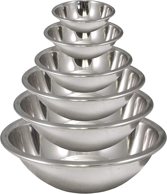 Amazon.com: HOMEARRAY Stainless Steel Mixing Bowls (Set of 6) - Mirror ...