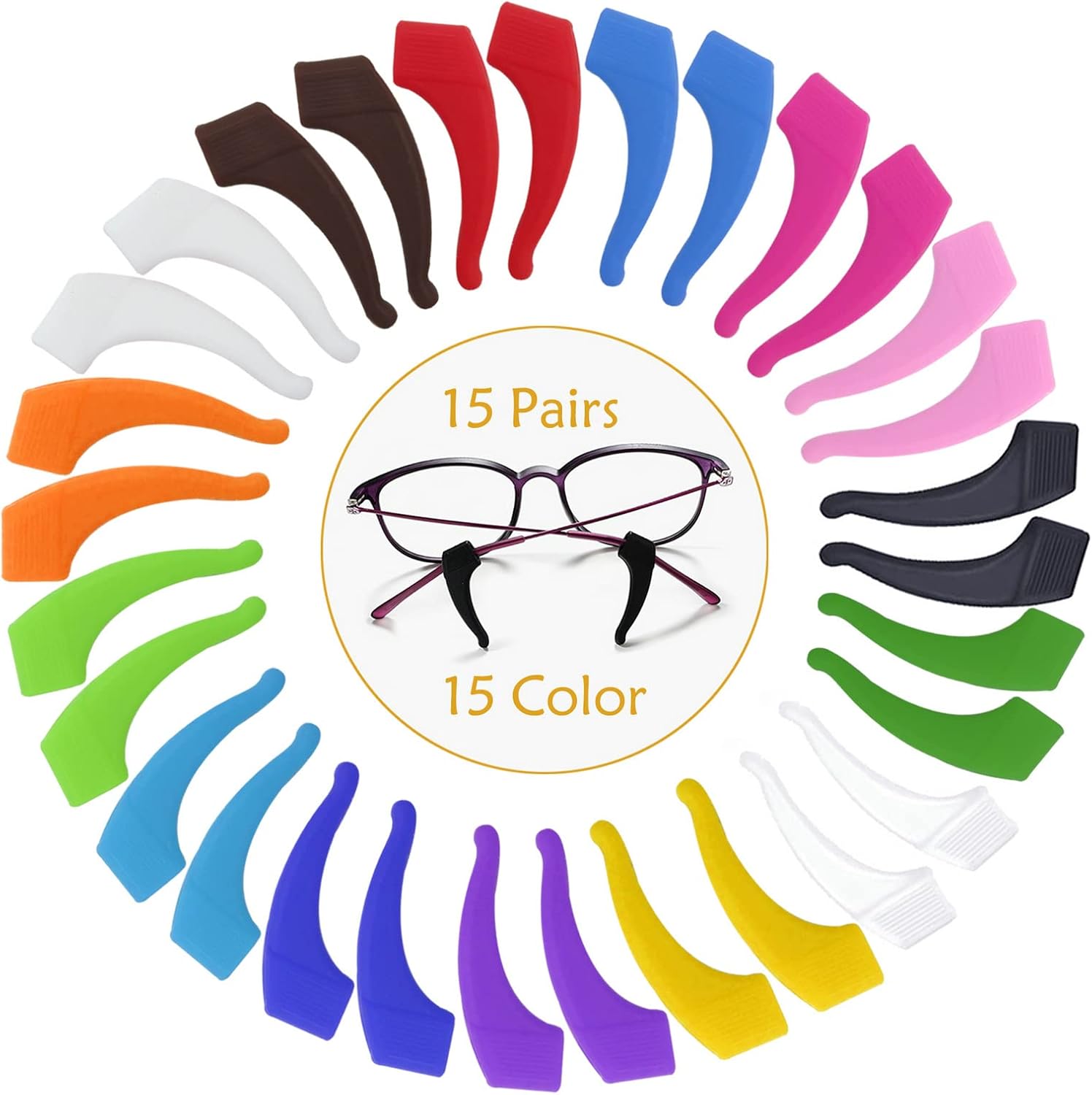 crochet d'oreille antidérapant pour lunettes, 15 couleurs. : Amazon.ca ...