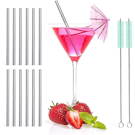 Amazon.com: Stainless Steel Reusable Drinking Straws 6" Short & Safer ...