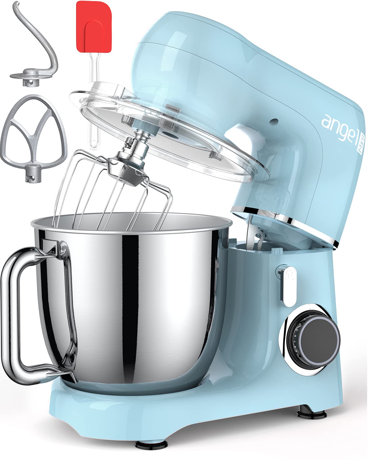 Mini Angel Electric Stand Mixer, 5.5 Quarts, Dough Hook, Flat Beater ...