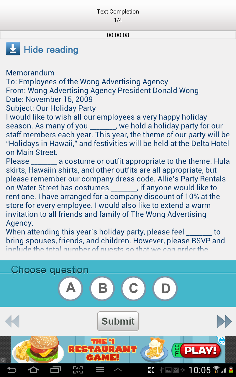 Toeic Reading - App on Amazon Appstore