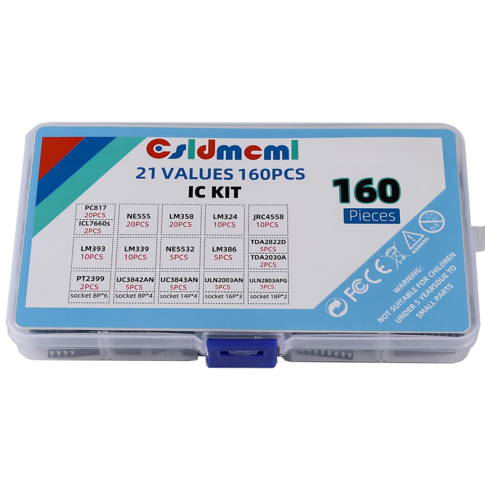 Snapklik.com : Csldmclm IC Chip Assortment 160 Pcs, Opamp, Oscillator ...