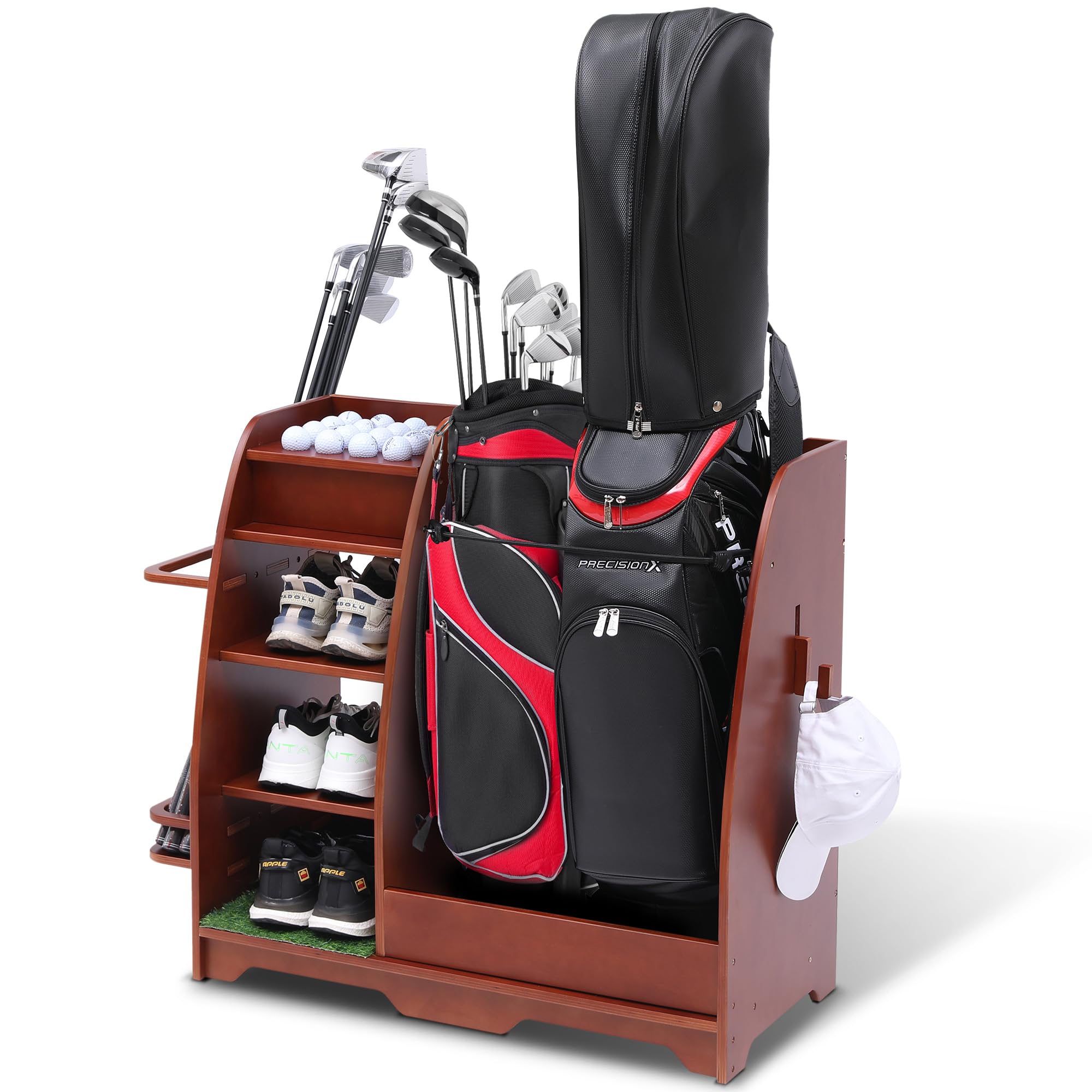 Amazon.com: AMERROBIL Golf Bag Organizer, Premium Wooden Golf Storage ...