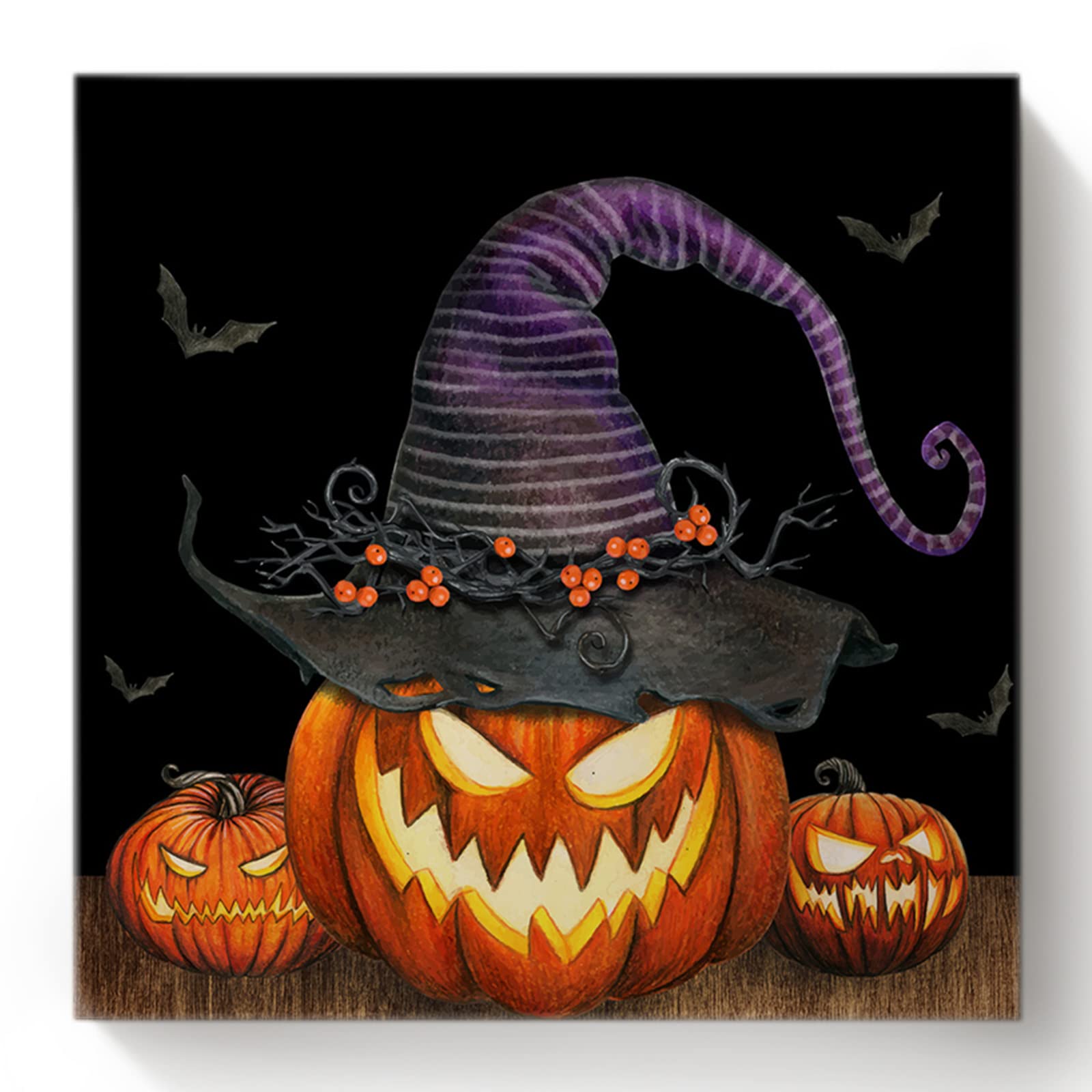 Painted Pumpkin Witch Faces