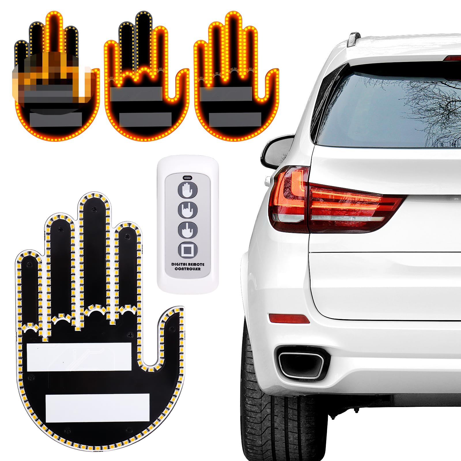 GODAYS Finger Flicker Light, Cool Middle Finger Light For Car Back ...