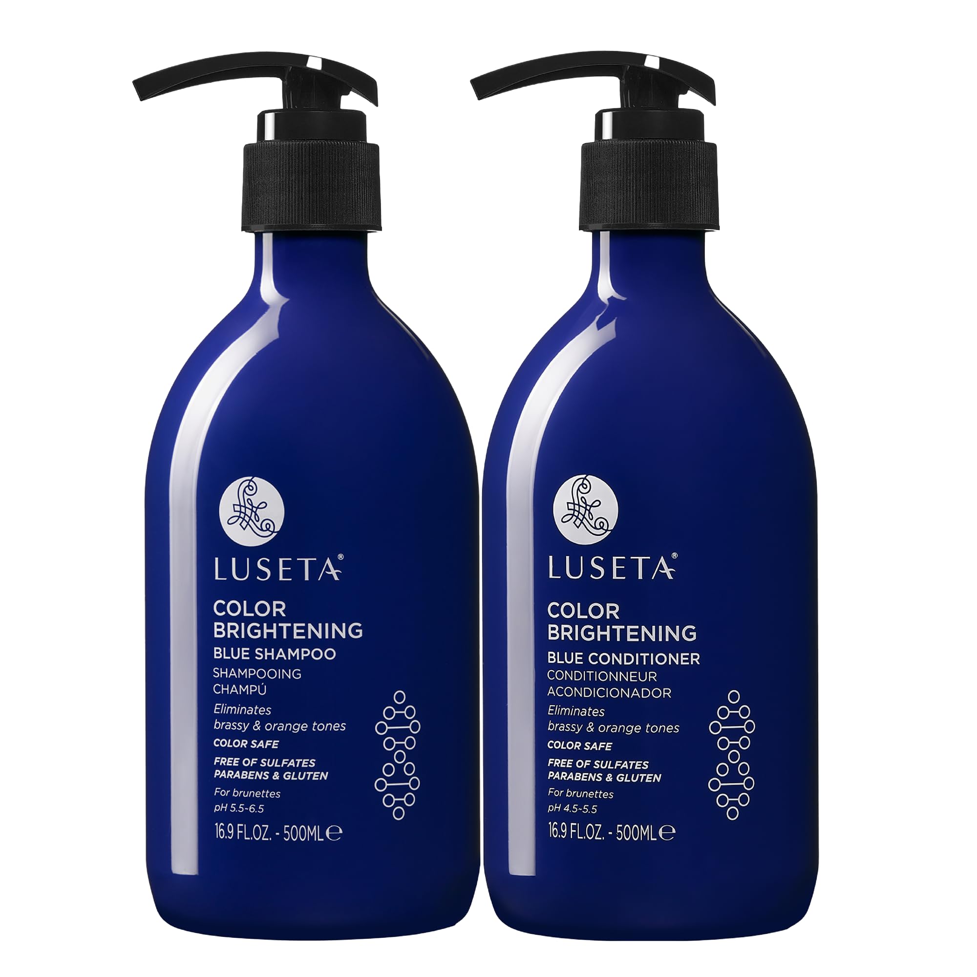 Amazon.com : Luseta Blue Shampoo & Conditioner Set - Color Brightening ...