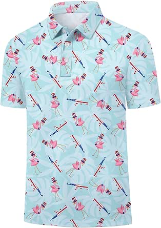 Amazon.com: GWOWLWF Golf Polo Shirts for Men Funny Men's Polo Shirts ...