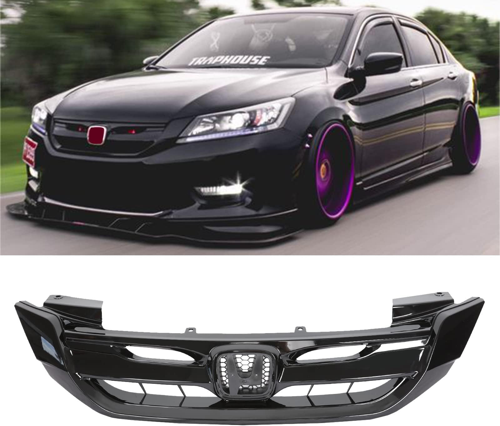 Amazon.com: HOUGEET JDM Mod Style Front Bumper Grille Hood Grill ...