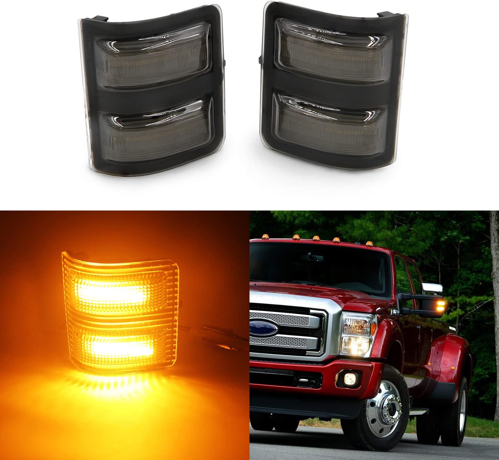 Ford F250 Powerstroke Accessories 2x LED Side Mirror Light Marker ...