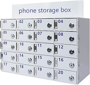 Amazon.com: Mobile Phone Storage Locker Clear Phone Lock Box with Key ...