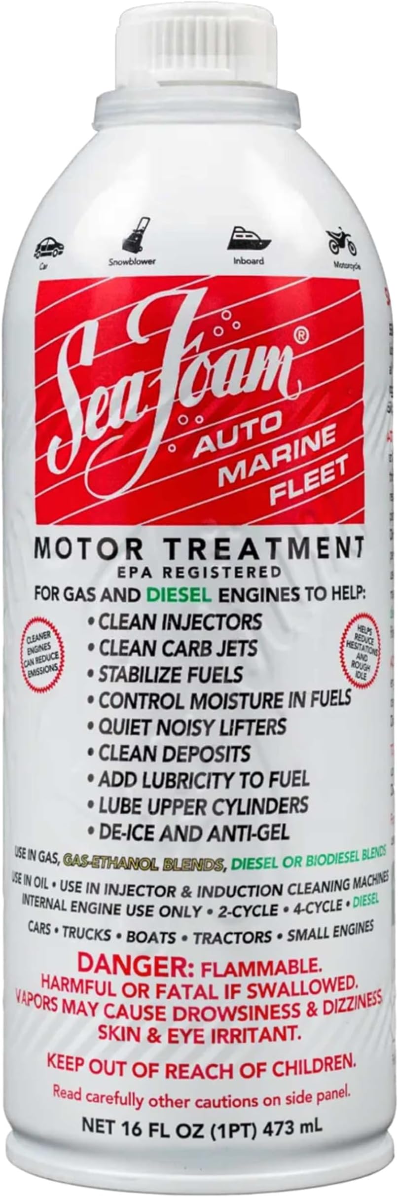 Amazon.com: Sea Foam Motor Treatment Fuel & Oil Additive, SF16, 16 oz ...