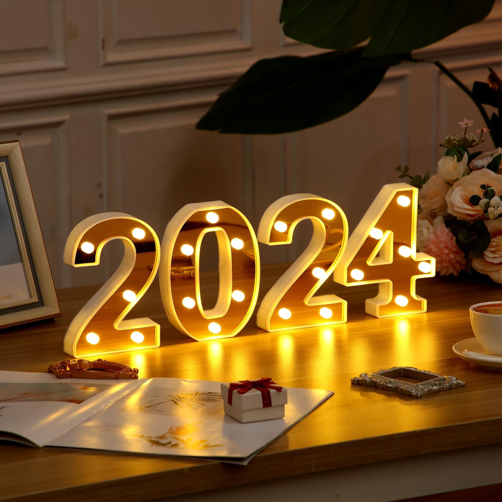 Coume LED Light up Number 2024, Graduation Decorative Number Led ...