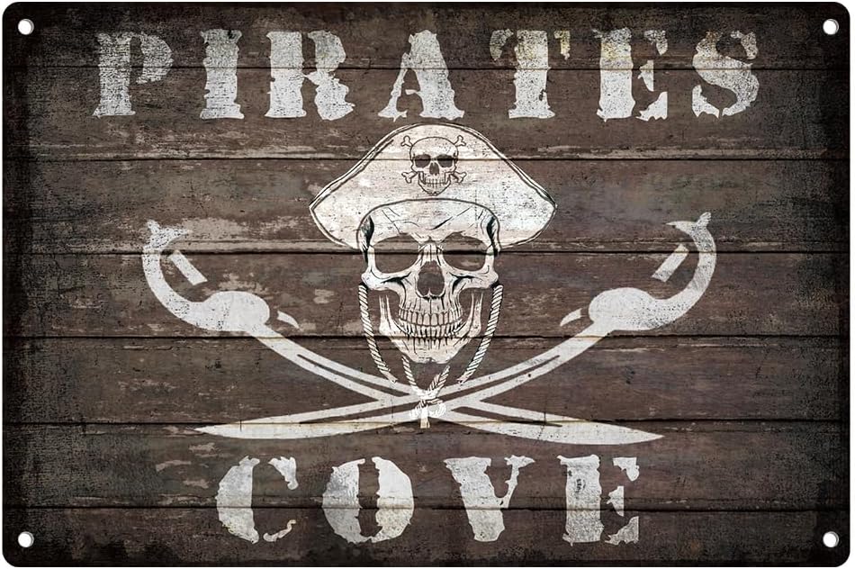 Amazon.com: Pirates Cove Vintage Tin Sign Retro Metal Art Wall Poster ...