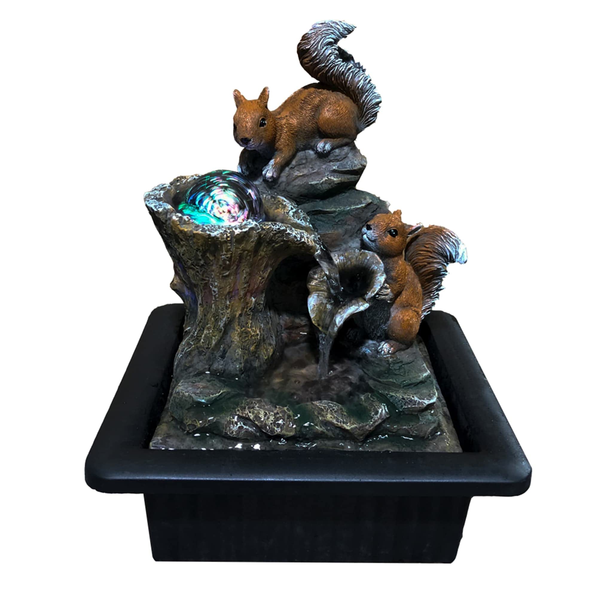 Buy Red Squirrels Indoor Fountain - With Mesmerising Spinning Glass ...