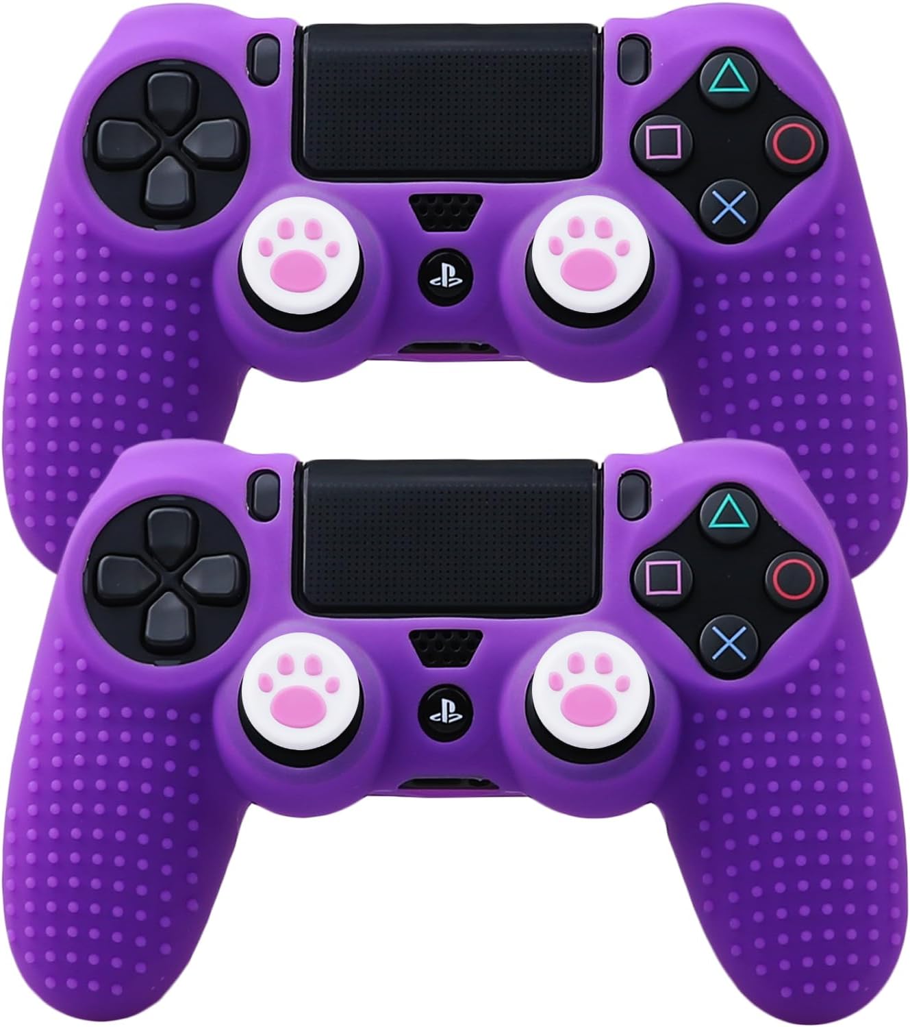 Amazon.com: YoRHa Silicone Skin for PS4 Controller x 2(Purple) with ...