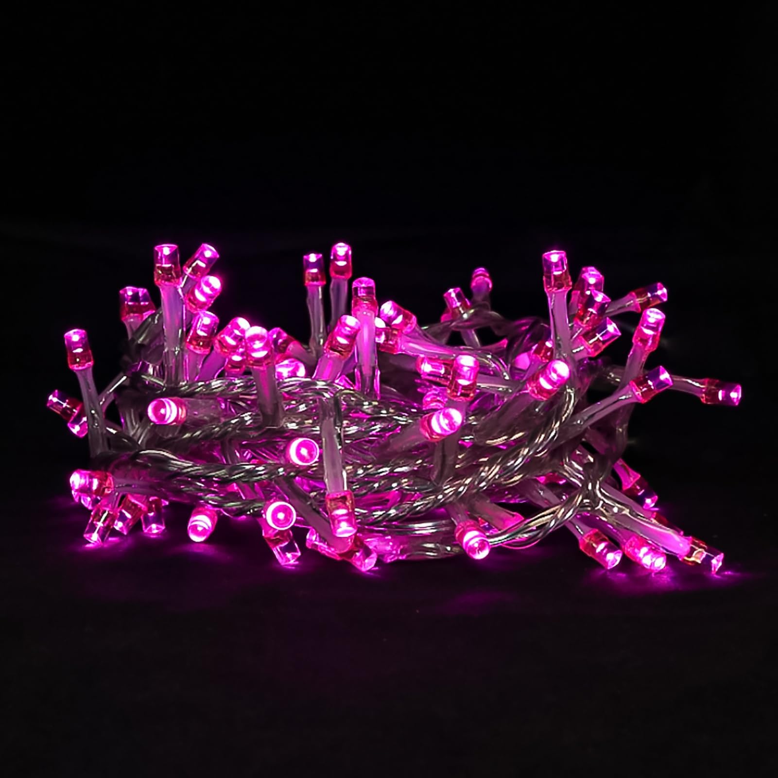 LED Pink Christmas Lights - Mini Pink String Lights Plug in, 8 Modes ...