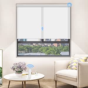 Amazon.com: Grandekor Motorized Blinds with Remote Control, Liter-Filtering Roller Shade ...