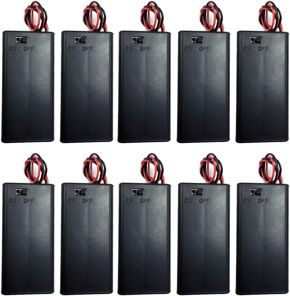 TrendBox Pack of 10pcs For 2xAA Battery 3V LR6 UM3 ON/OFF Switch w ...