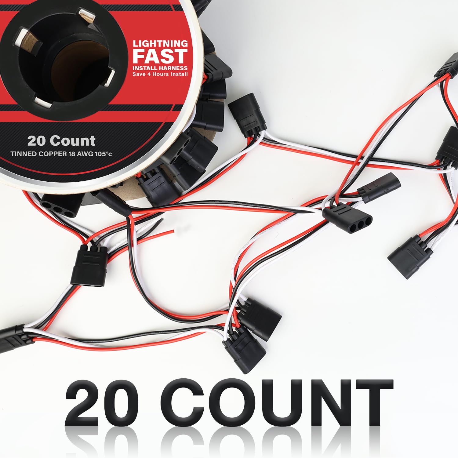 Snapklik.com : 20 Counts TMH Of 3-Prong Female Bullet Plug, 3 Prong ...