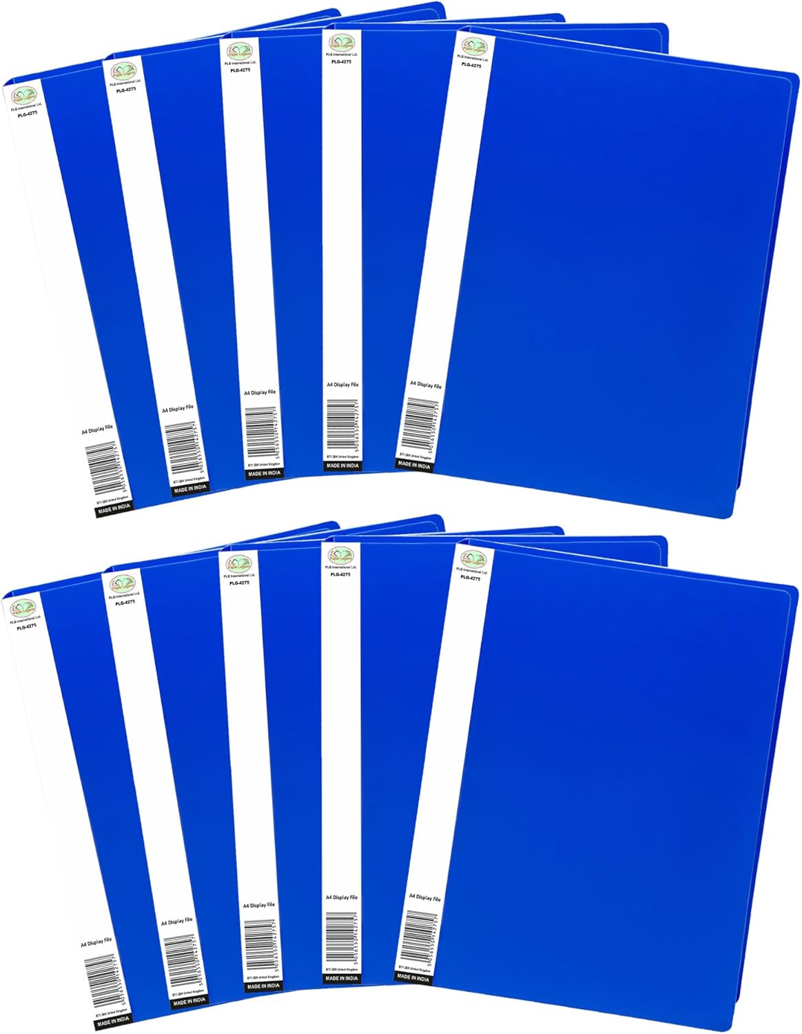 M1SS A4 Display Books 20 Pocket Folders with Plastic Sleeves, Blue ...