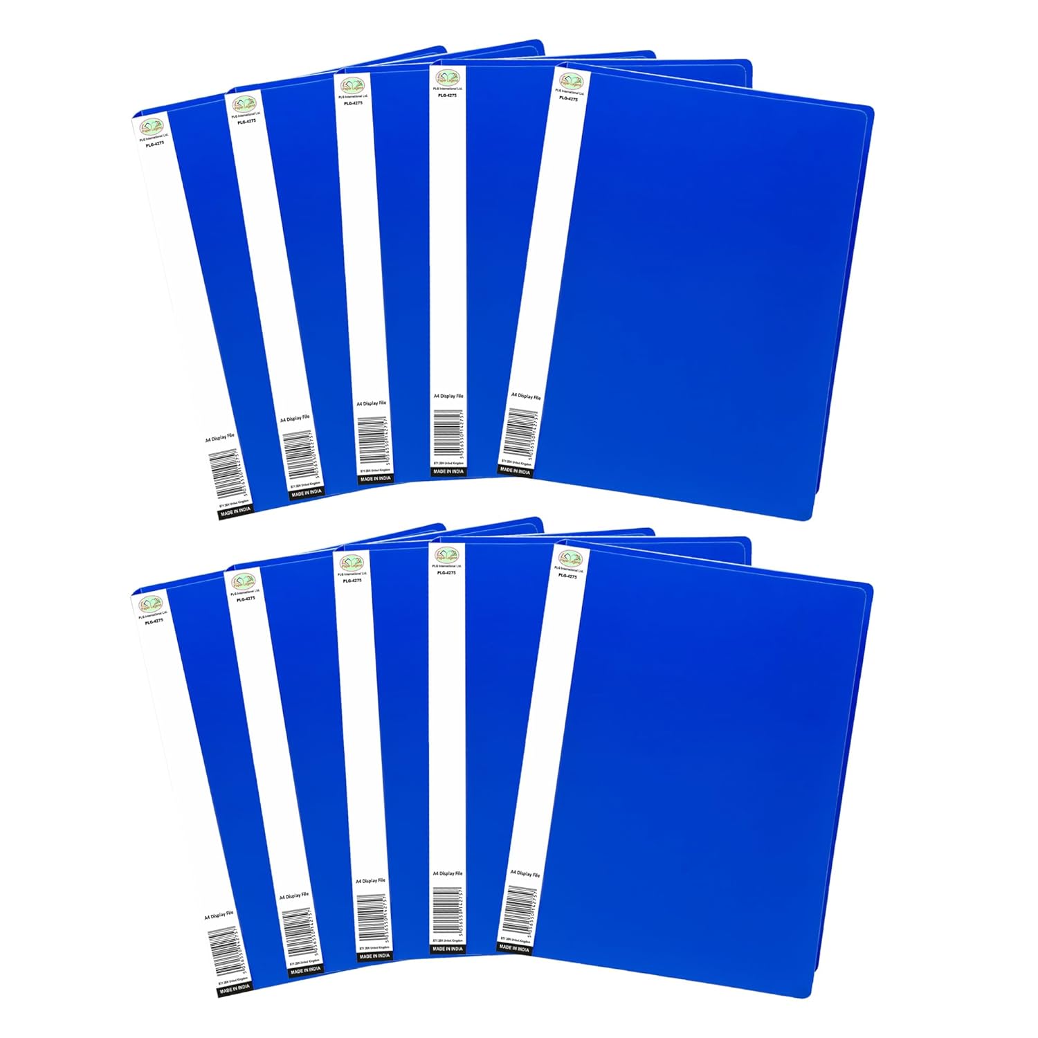 (Set of 10) A4 Blue Display Book Display File Folders 20 Pockets ...
