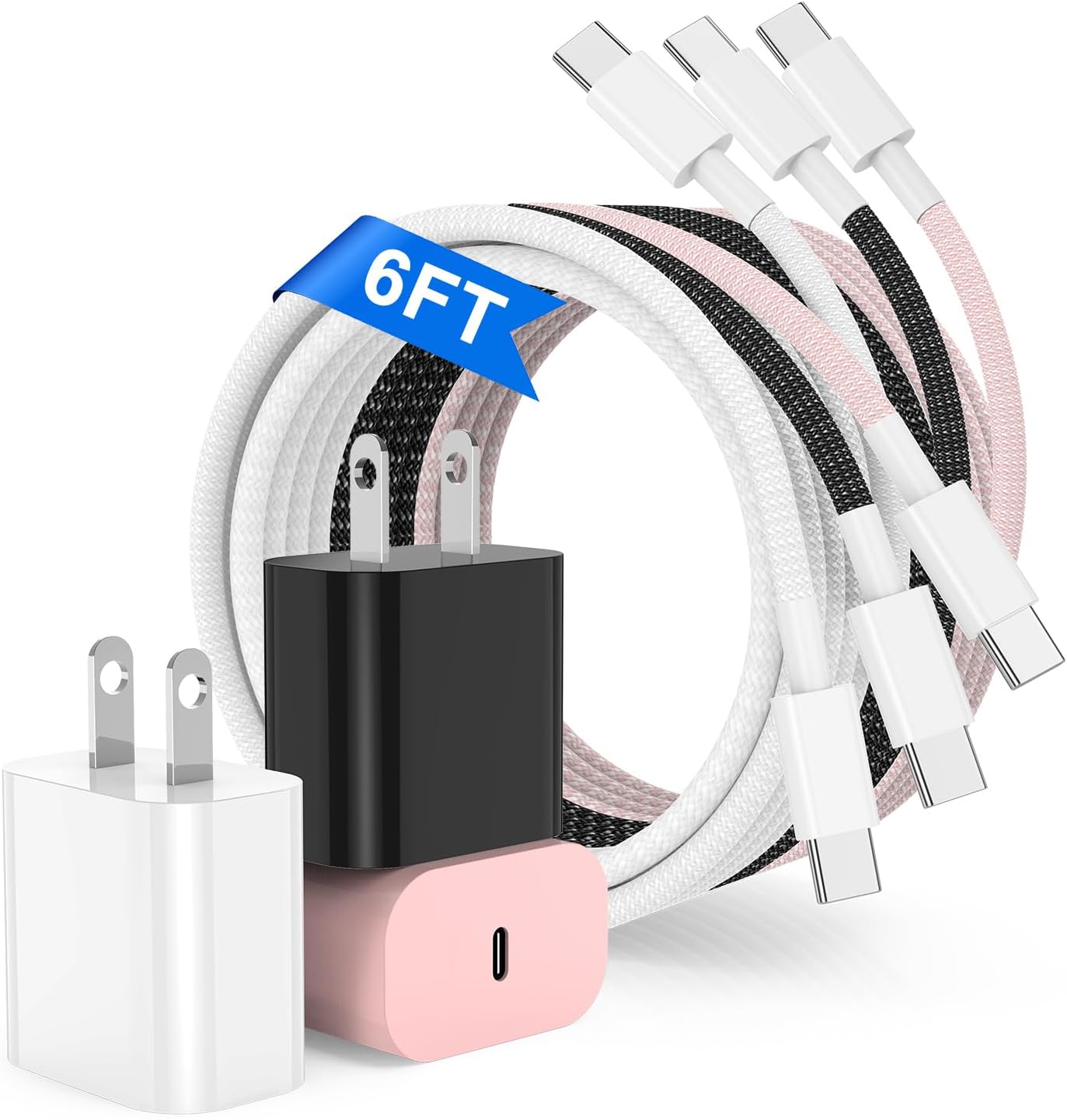 Amazon.com: iPhone 15 Charger Fast Charging, 2Pack 20W Wall Charger +6 ...