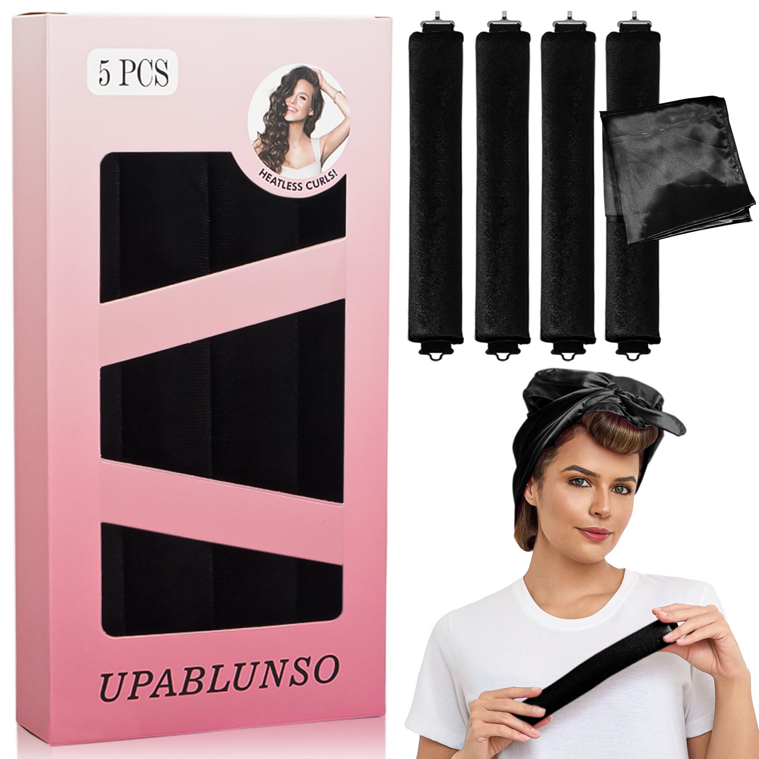 Amazon.com : Heatless Velvet Hair Curler Jumbo - Overnight Heatless ...