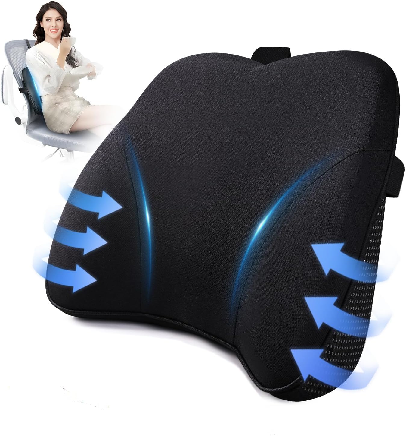 Amazon.com: Lumbar Support Pillow for Office Chair - Ergonomic Memory ...
