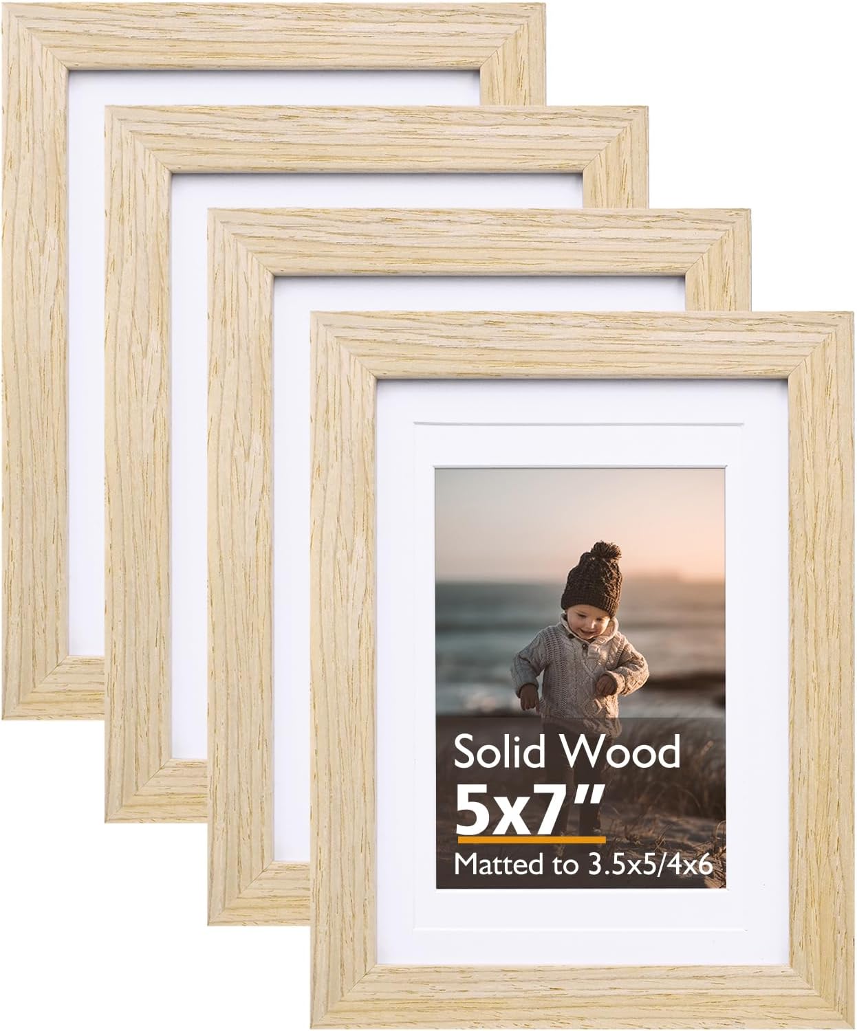 Amazon.com - puthiac 5x7 Oak Wood Picture Frame - Minimalist 5x7 ...