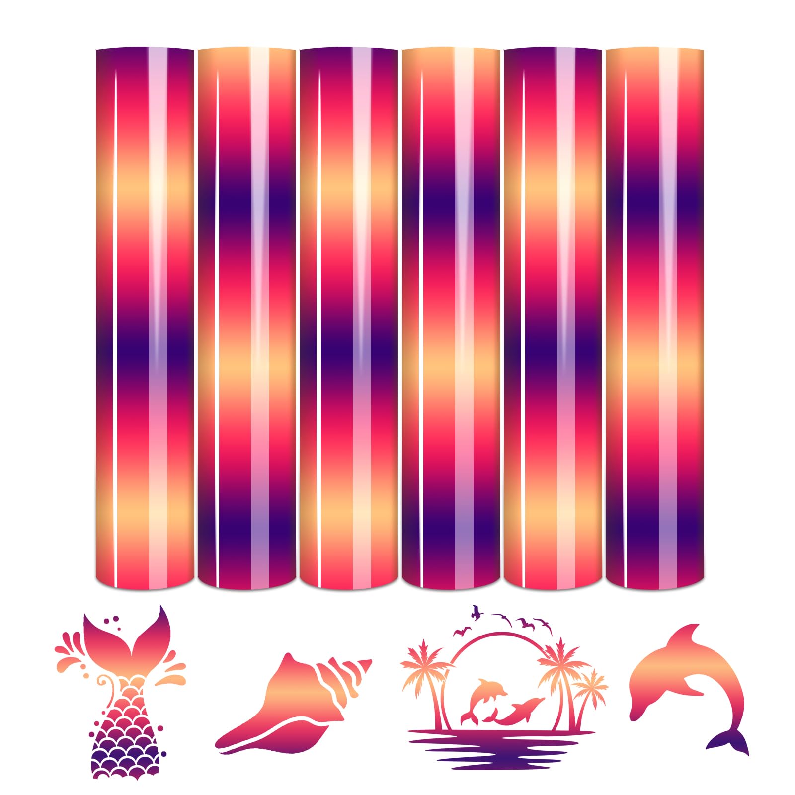 Amazon.com: Tintnut Gradient HTV Vinyl - 6sheets 12 x 10 Inches Orange ...