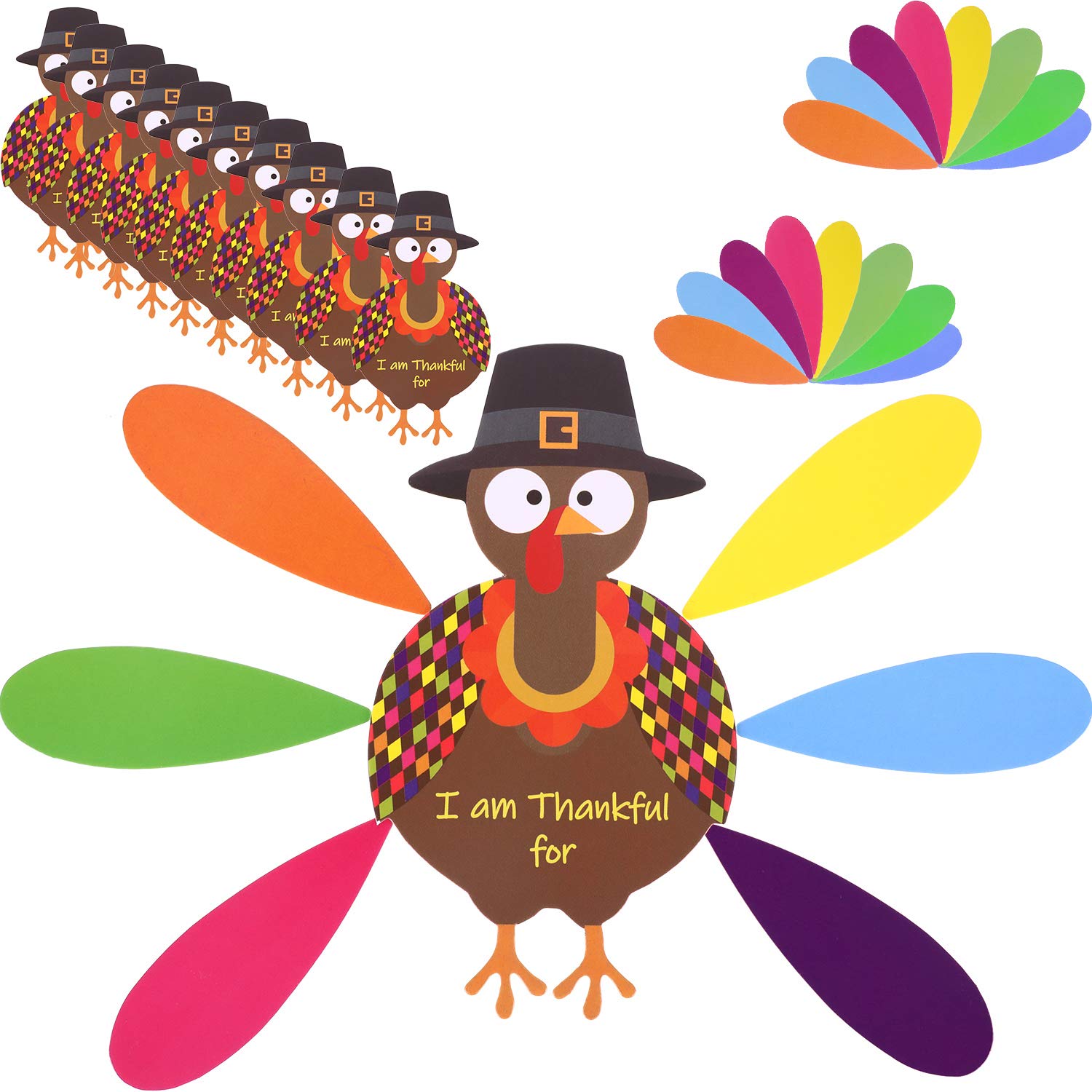 Colored Turkey Feather Clipart