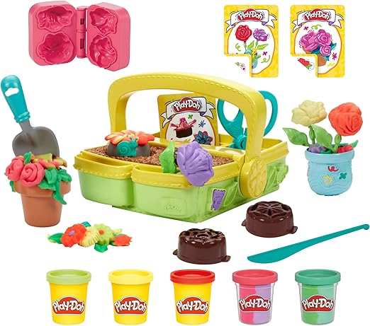 Amazon.com: Play-Doh Blooming Flower Garden Toy Playset, Nature Pretend ...