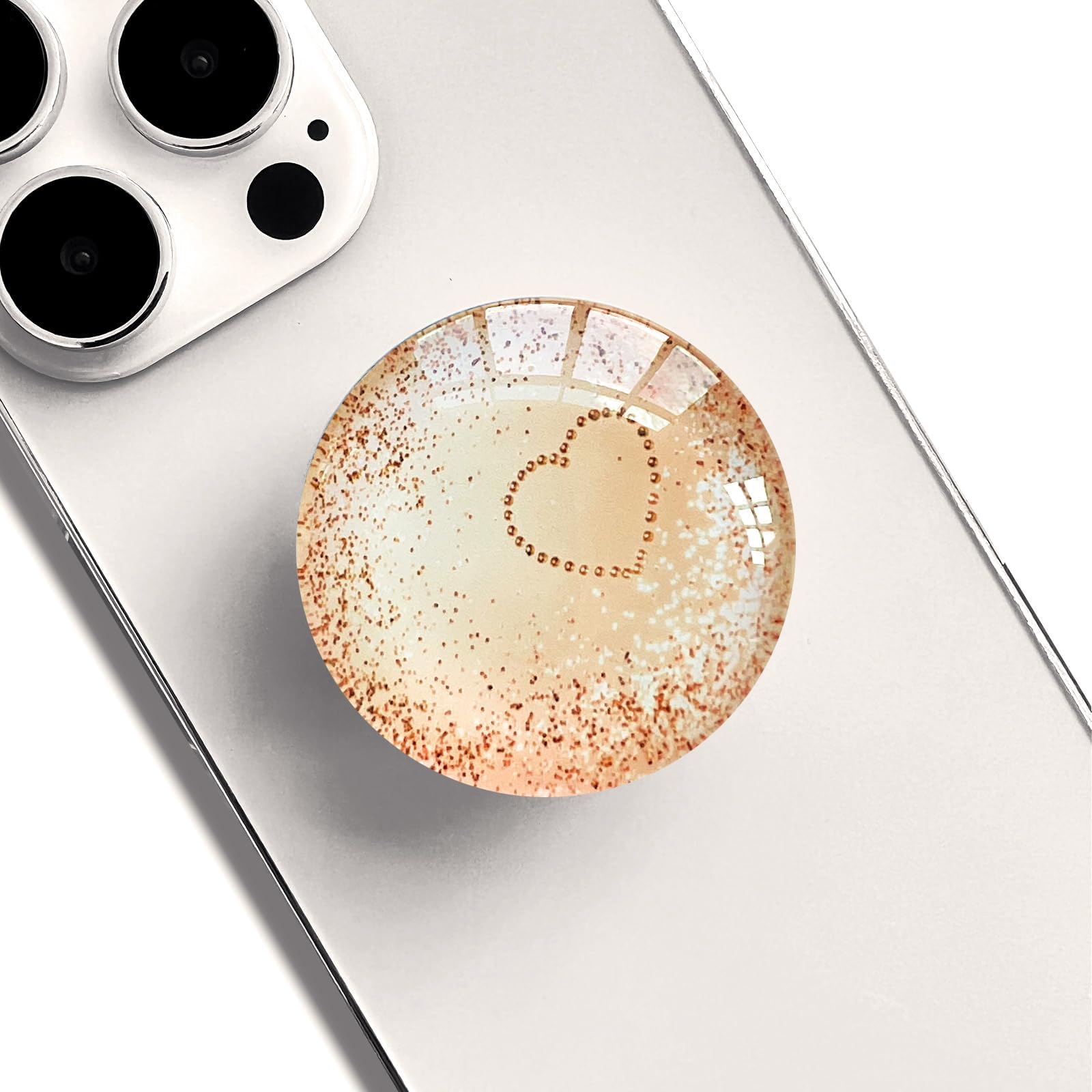 Amazon.com: Gold Heart Shape Love Sign Black PopSocket PopSockets ...