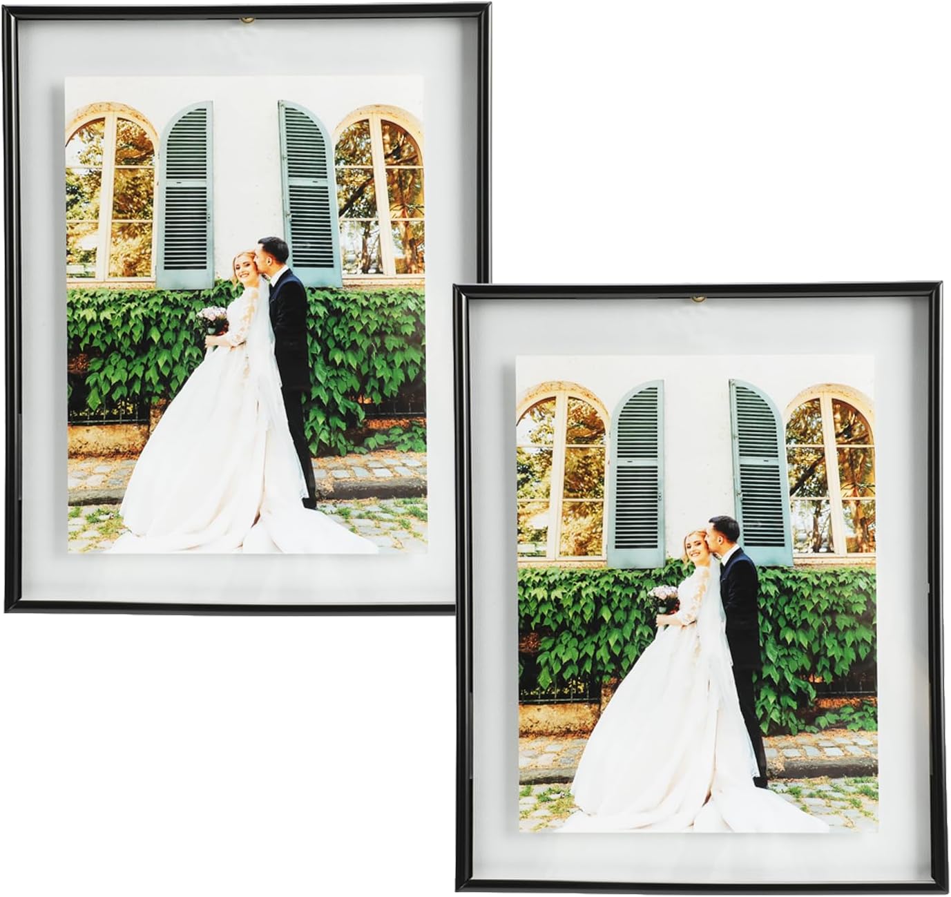 Amazon.com - AhaGo Black Floating Frame (8"×10", 2 Set) With Nail, For ...