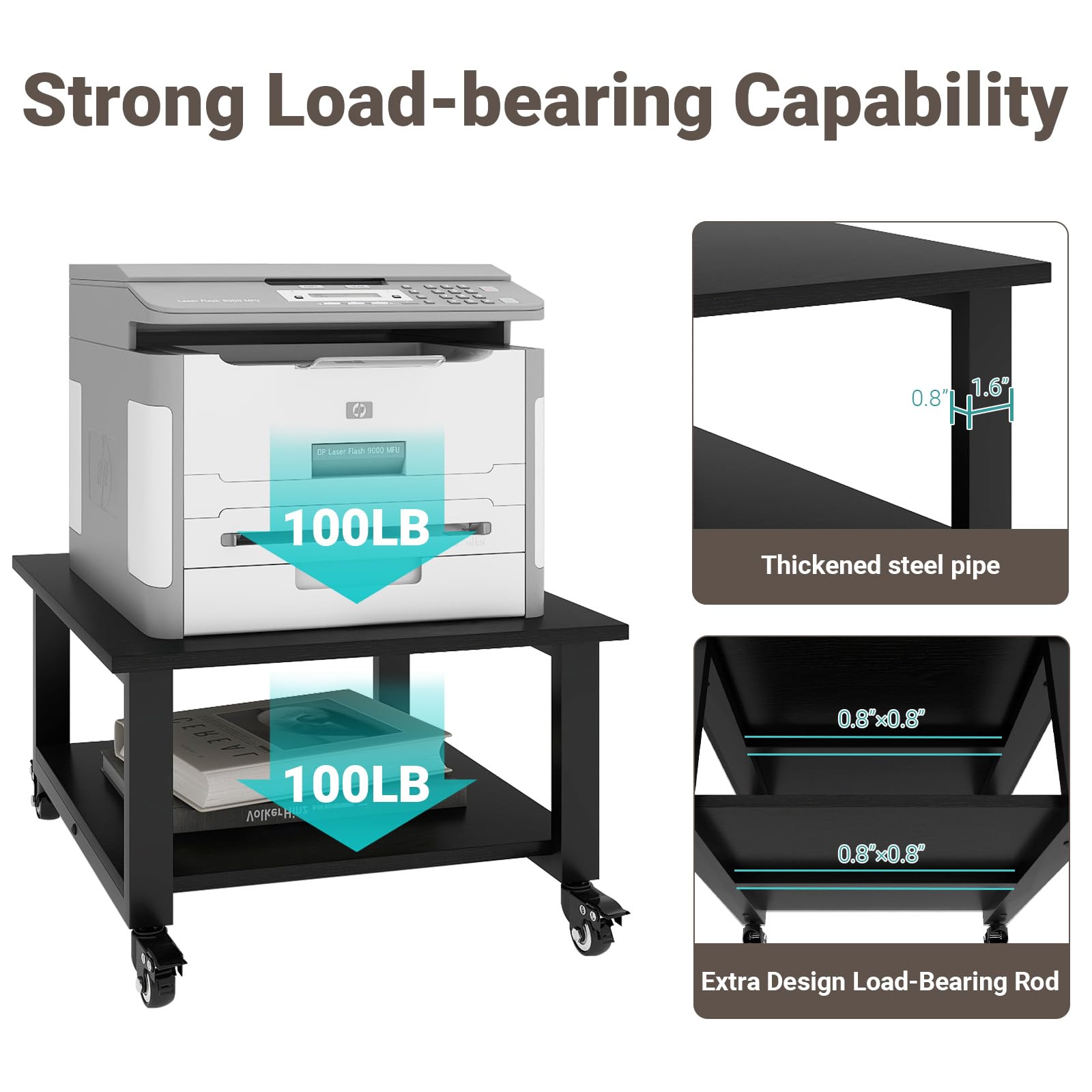 Snapklik.com : Natwind 2 Tiers Office Movable Laser Printer Copier ...