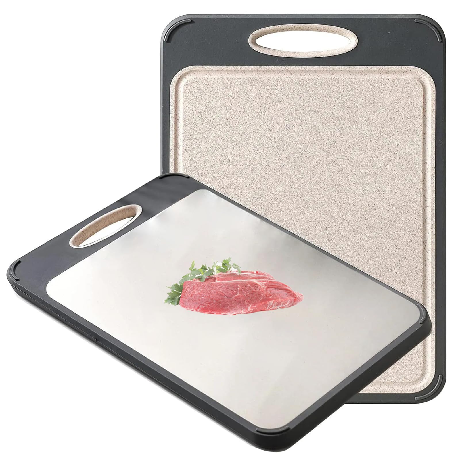 Stainless Steel Chopping Board，Double Sided Chopping Board，Wheat Straw ...