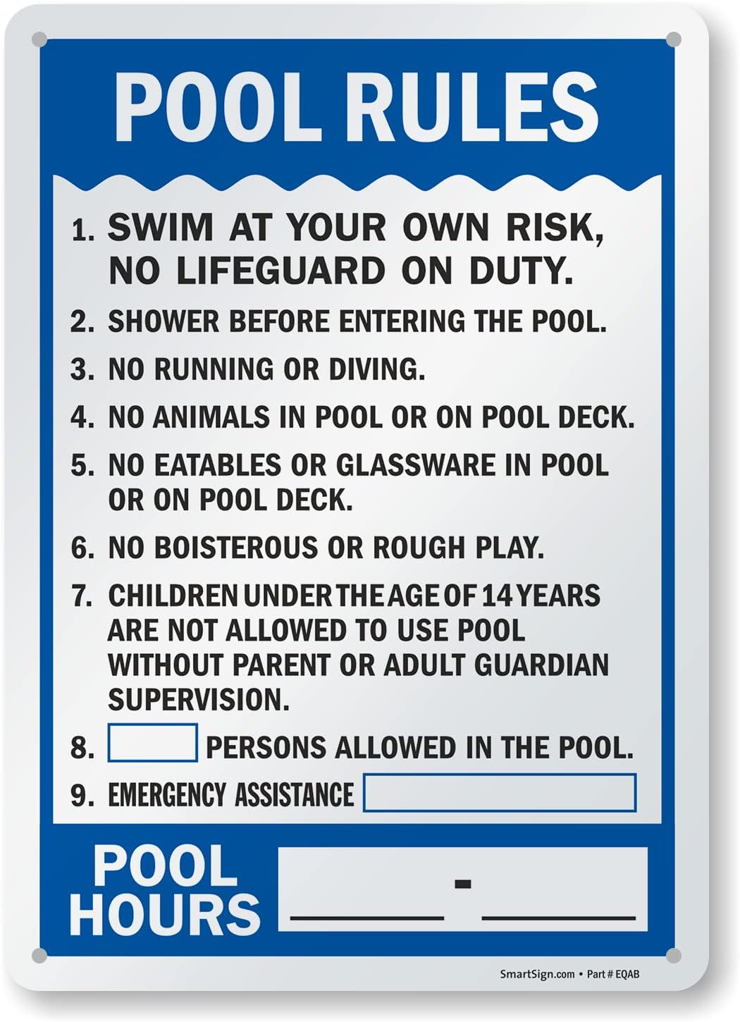 Amazon.com : Wall Decor Personalized Swimming Pool Rules with Their own ...
