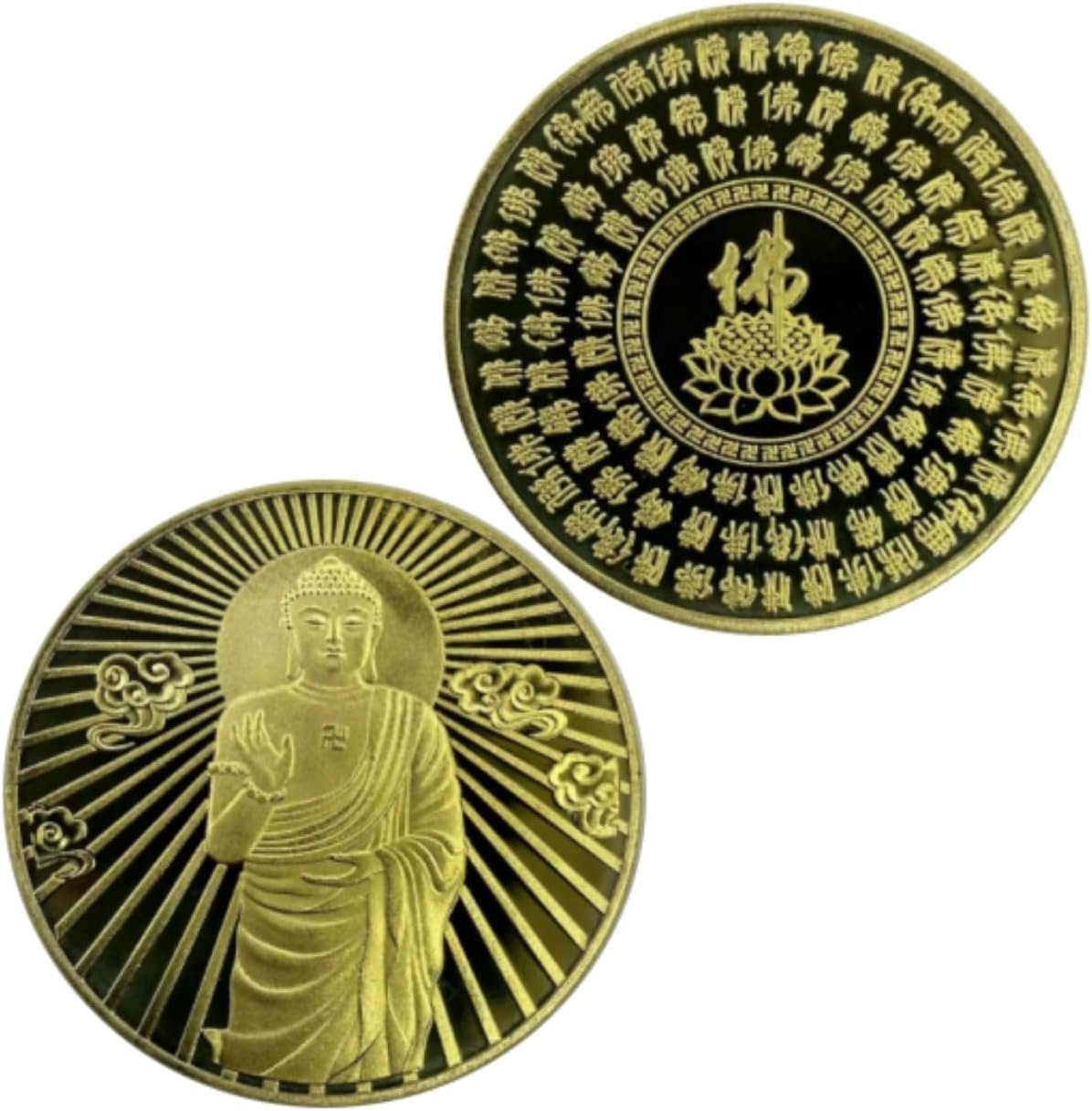 Amazon.com: Religious Faith Buddhist Lucky Coin - Buddha Beads Bless ...