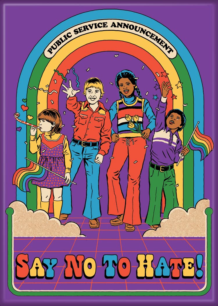 Amazon.com: Ata-Boy Steven Rhodes Say No to Hate 2.5" X 3.5" Magnets ...