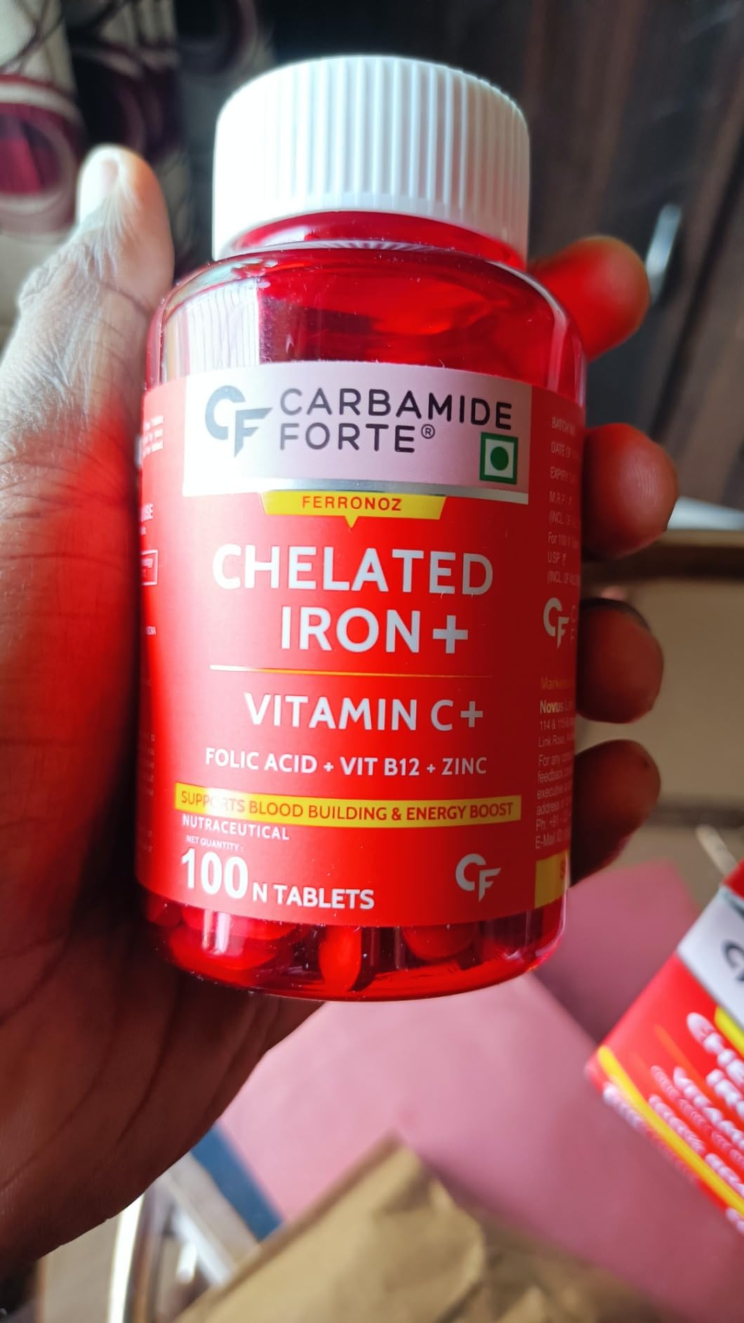 Carbamide Forte Chelated Iron Supplement for Women and Men with Vitami