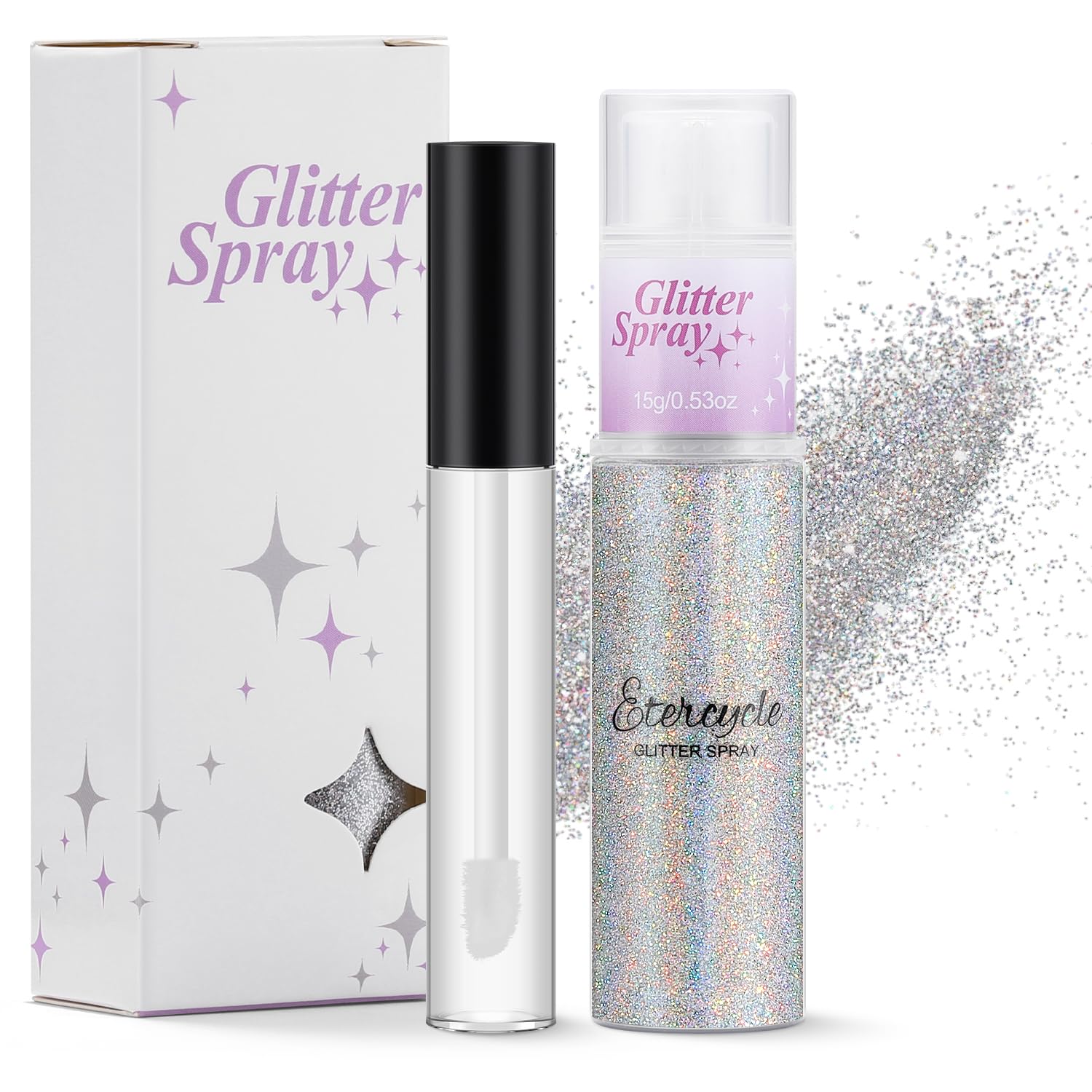 Amazon.com : Etercycle Silver Body Glitter Spray - Holographic ...