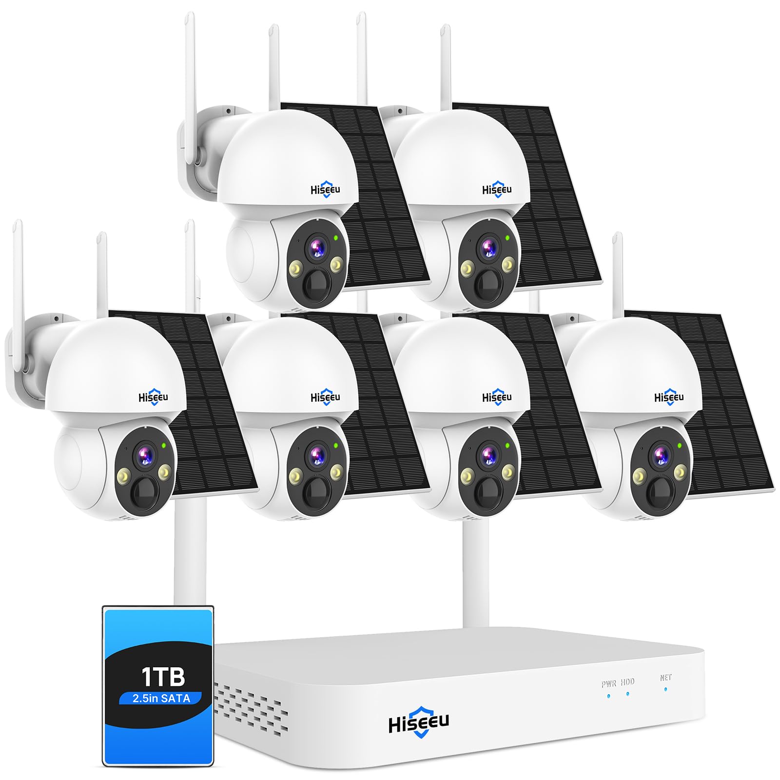 Amazon.com : Hiseeu Wireless Solar Camera System Outdoor, 6PCS 4MP Home ...