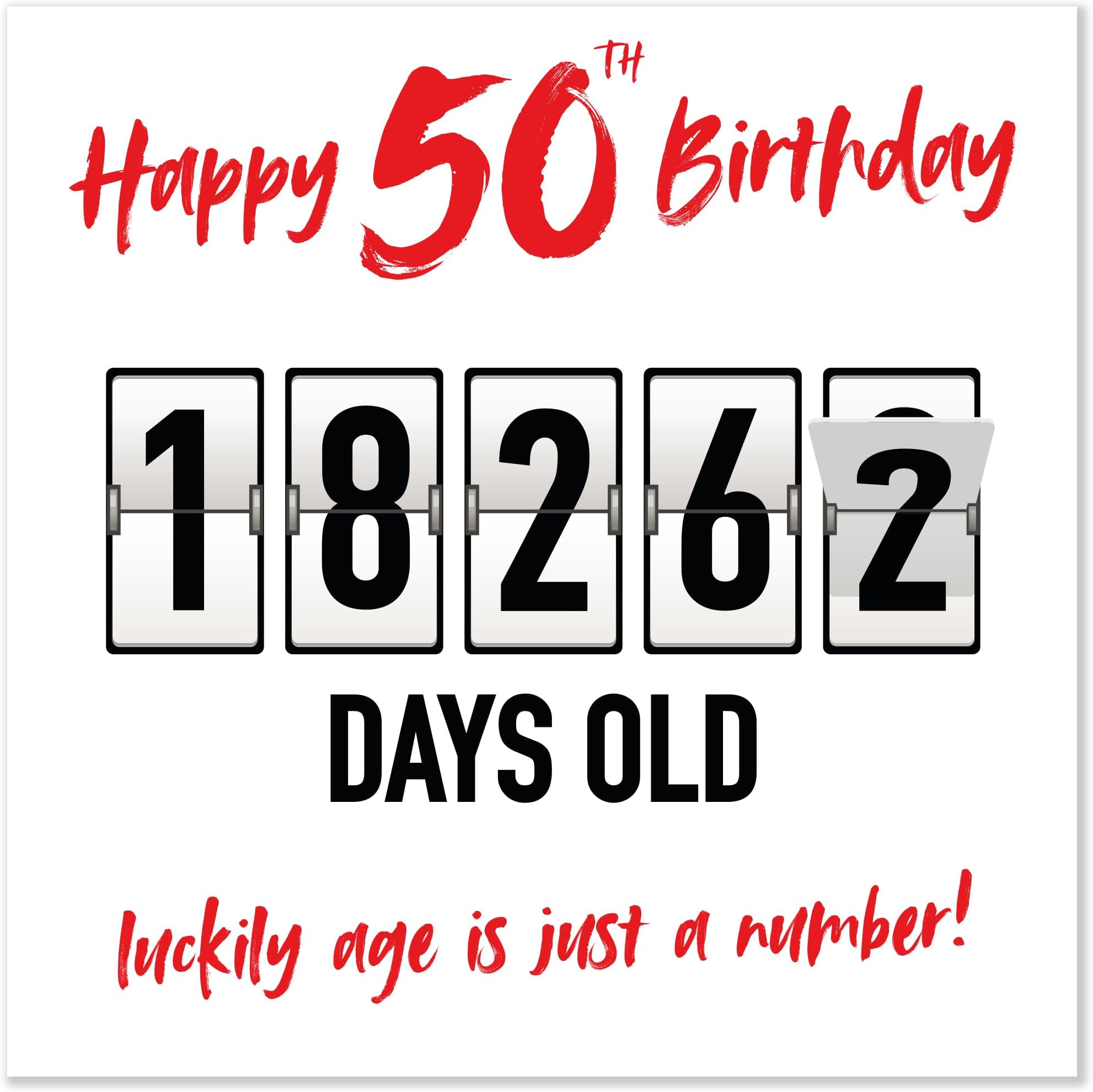 Funny 50th Birthday Card - '18262 DAYS OLD' - Rude Fiftieth Birthday ...